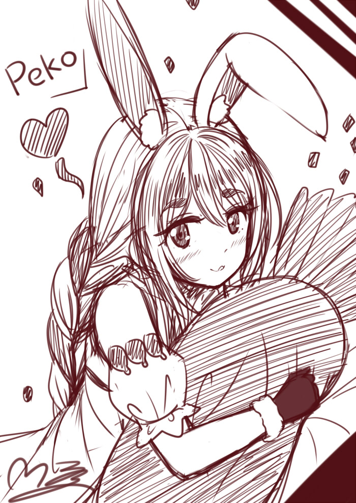 黑白繪-PEKO兔兔PEKO - maxft2的創作 - 巴哈姆特