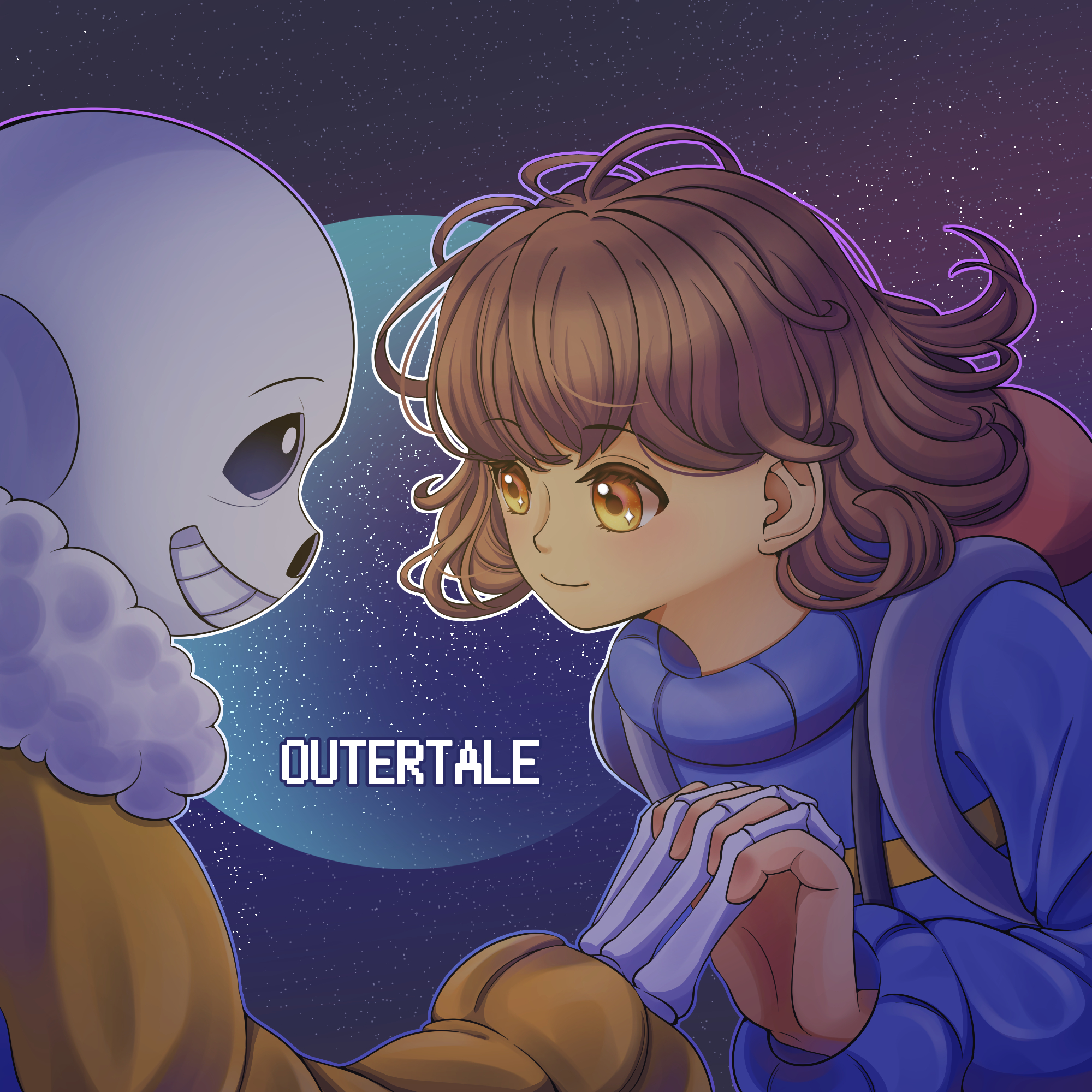 【繪圖】UNDERTALE AU - 在星空下（Sans X Frisk） - aassdd8957的創作 - 巴哈姆特