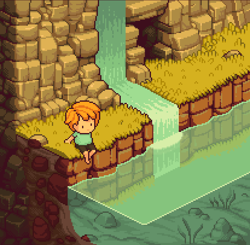 【Pixel Art】Waterfall - zach0121的創作 - 巴哈姆特