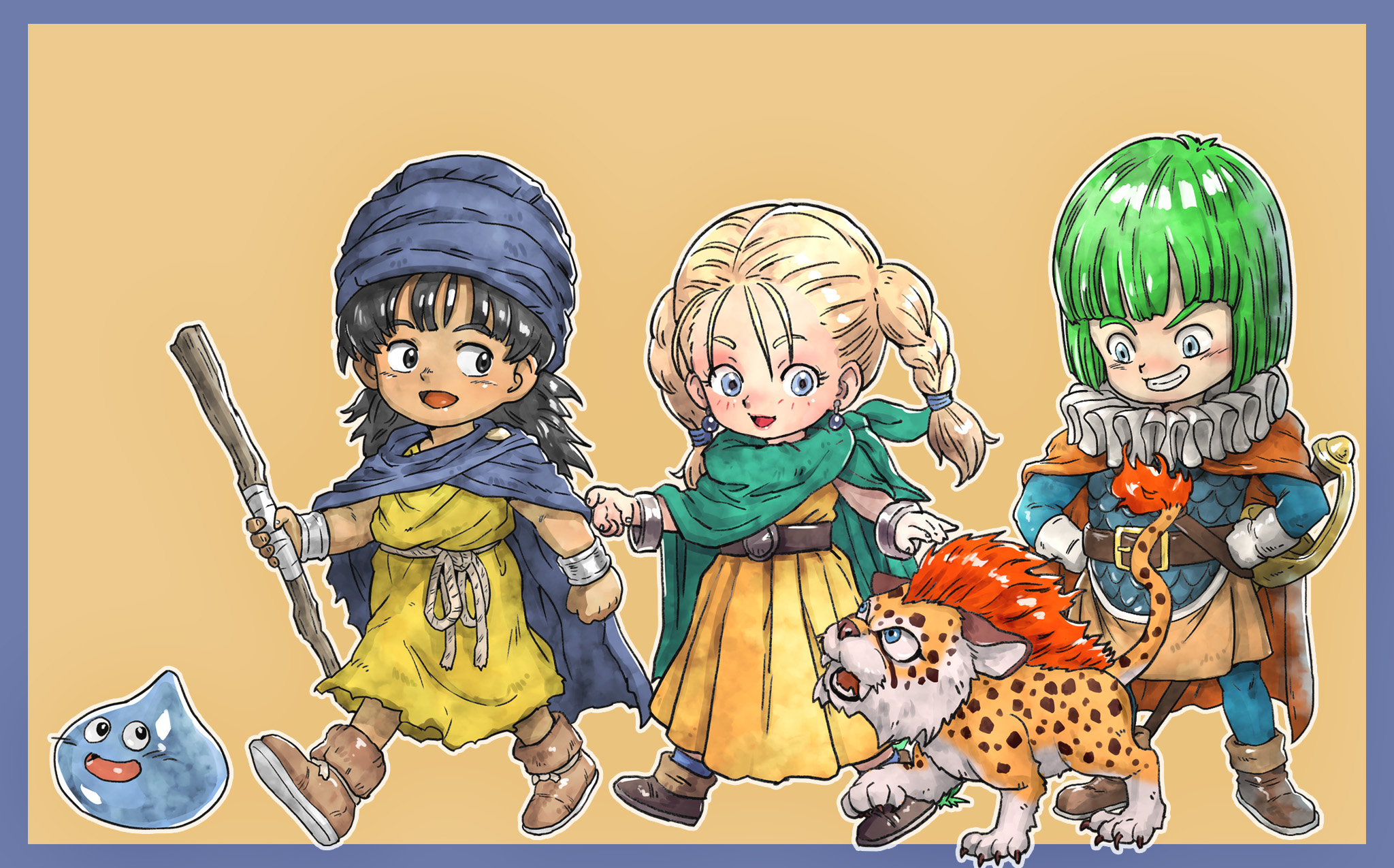 [達人專欄] 日常練習繪~DQV...彩搞練習08 主人公小時候&三個小毛頭... - laintes的創作 - 巴哈姆特