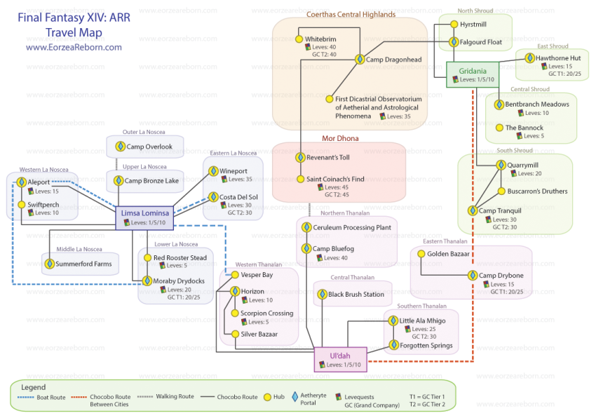 【問題】【攻略】英文版 Travel Map 簡易地圖 @Final Fantasy XIV 哈啦板 - 巴哈姆特