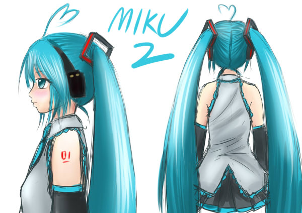 MIKU人設趴兔-測,背面跟裝飾品+Q版 - MAXFT2的創作 - 巴哈姆特