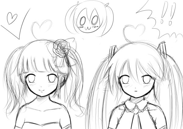 設定練習 MIKU V3公式服 跟髮型塗鴉 - MAXFT2的創作 - 巴哈姆特