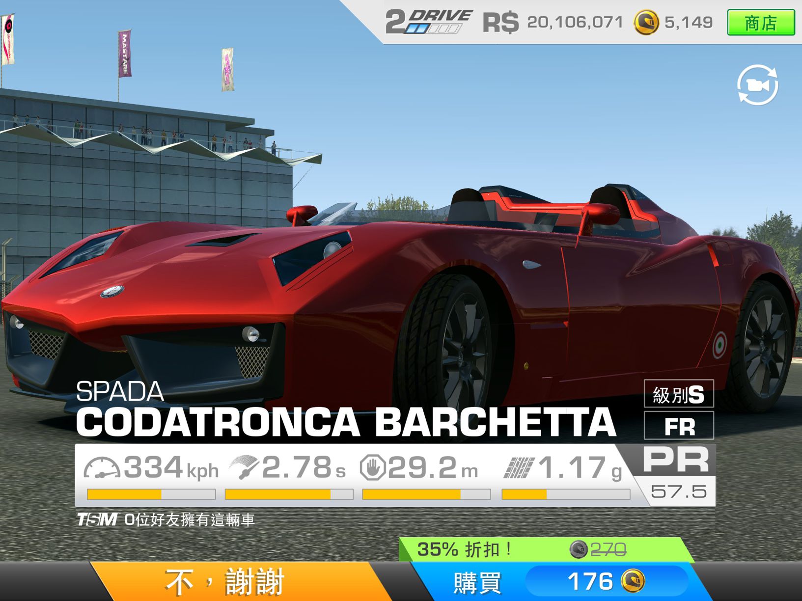 【情報】Spada Codatronca Barchetta 限時促銷 @Real Racing 哈啦板 - 巴哈姆特