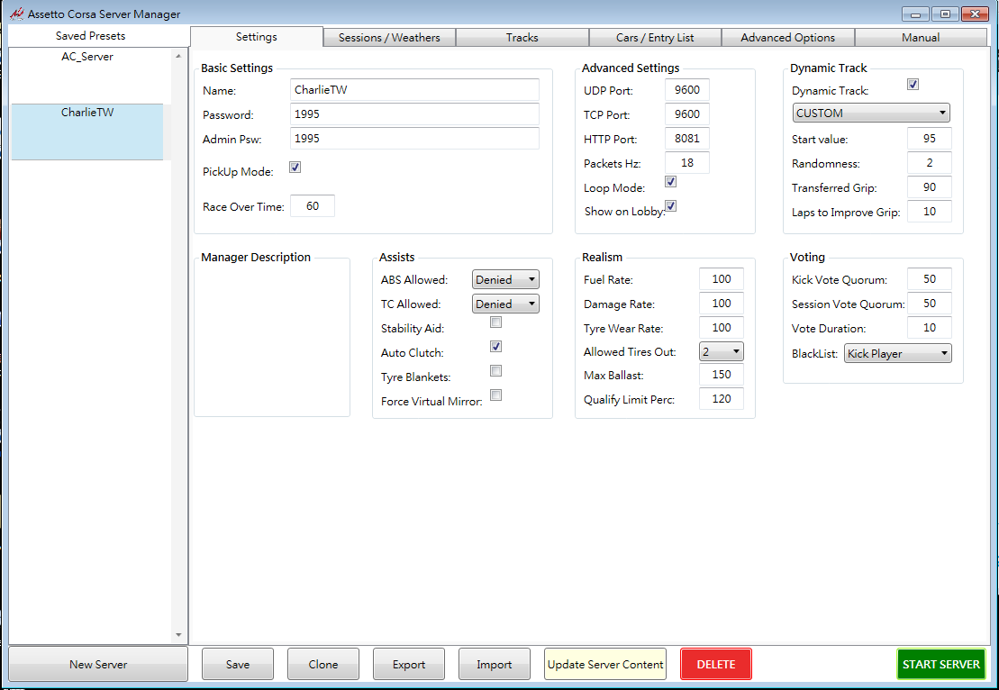【攻略】架設伺服器AC server @Assetto Corsa 出賽準備 哈啦板 - 巴哈姆特