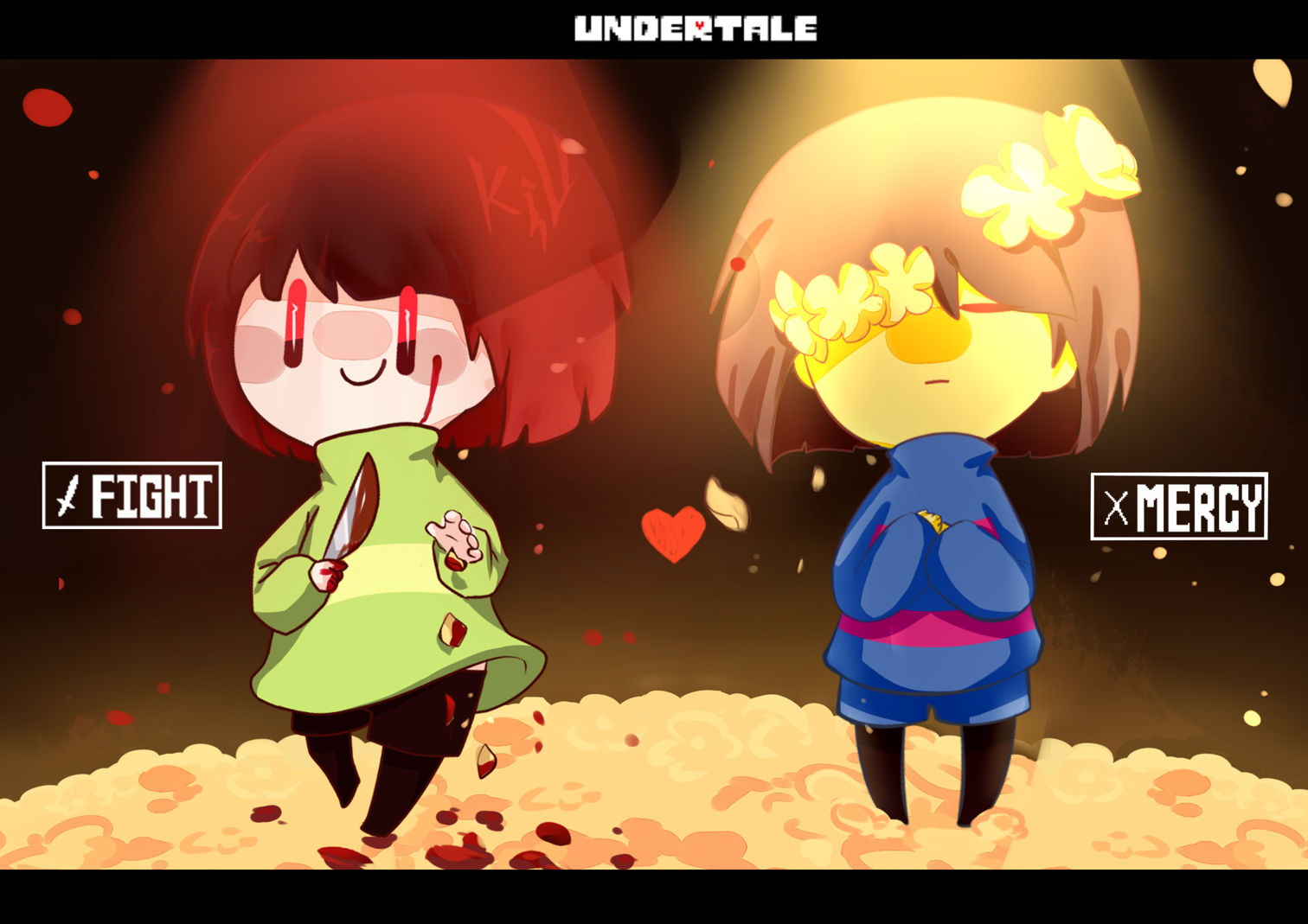 [ Undertale ]FIGHT x MERCY - qw7009384的創作 - 巴哈姆特