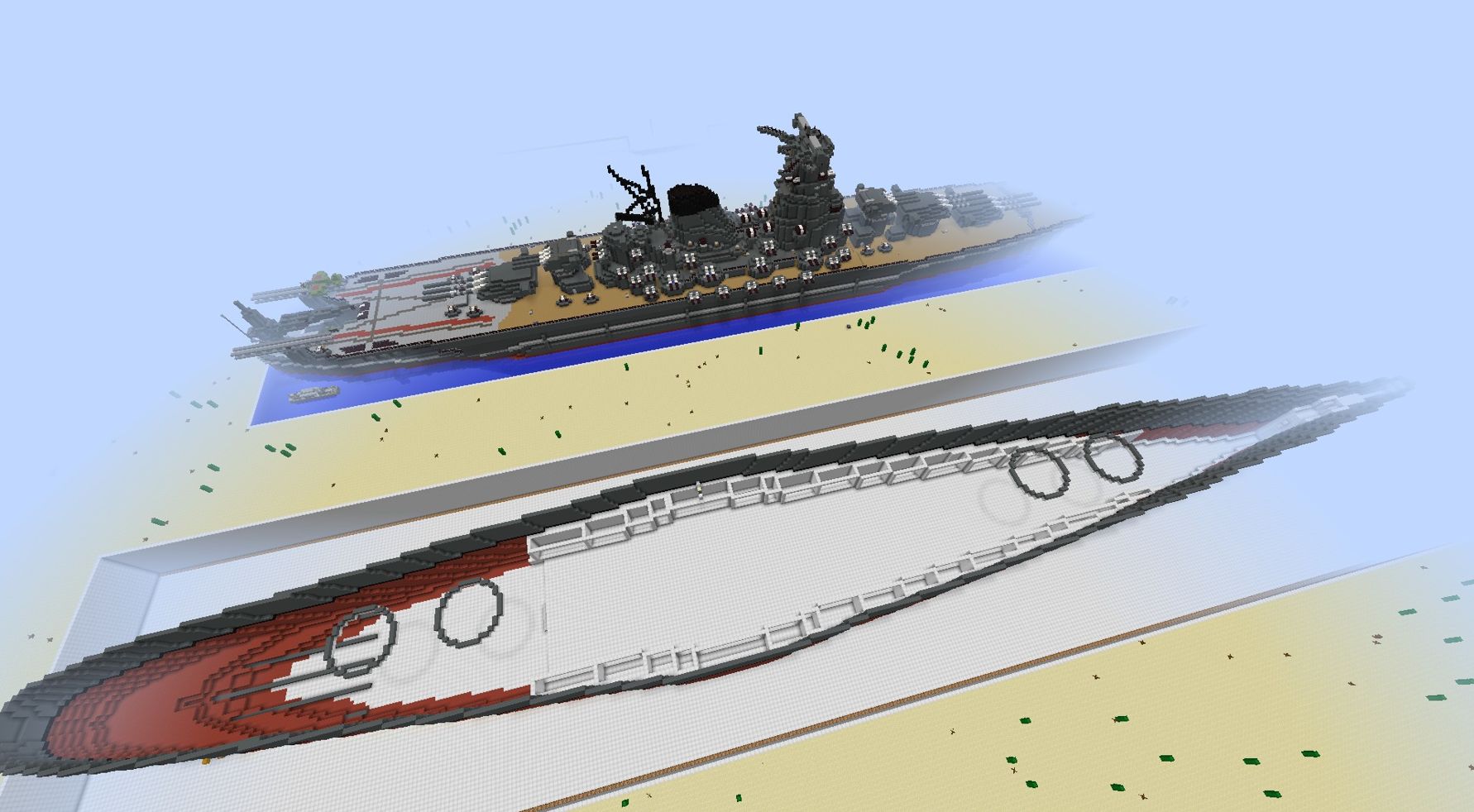 Minecraft H44 (尚未命名) 超級戰艦 介紹!!!!! H class Battleship - oplopl870702的創作 ...