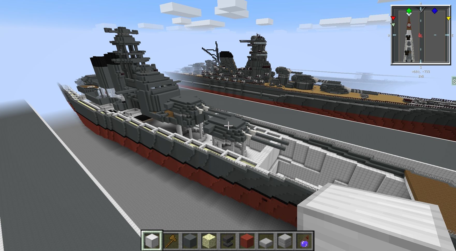 Minecraft H44 (尚未命名) 超級戰艦 介紹!!!!! H class Battleship - oplopl870702的創作 ...