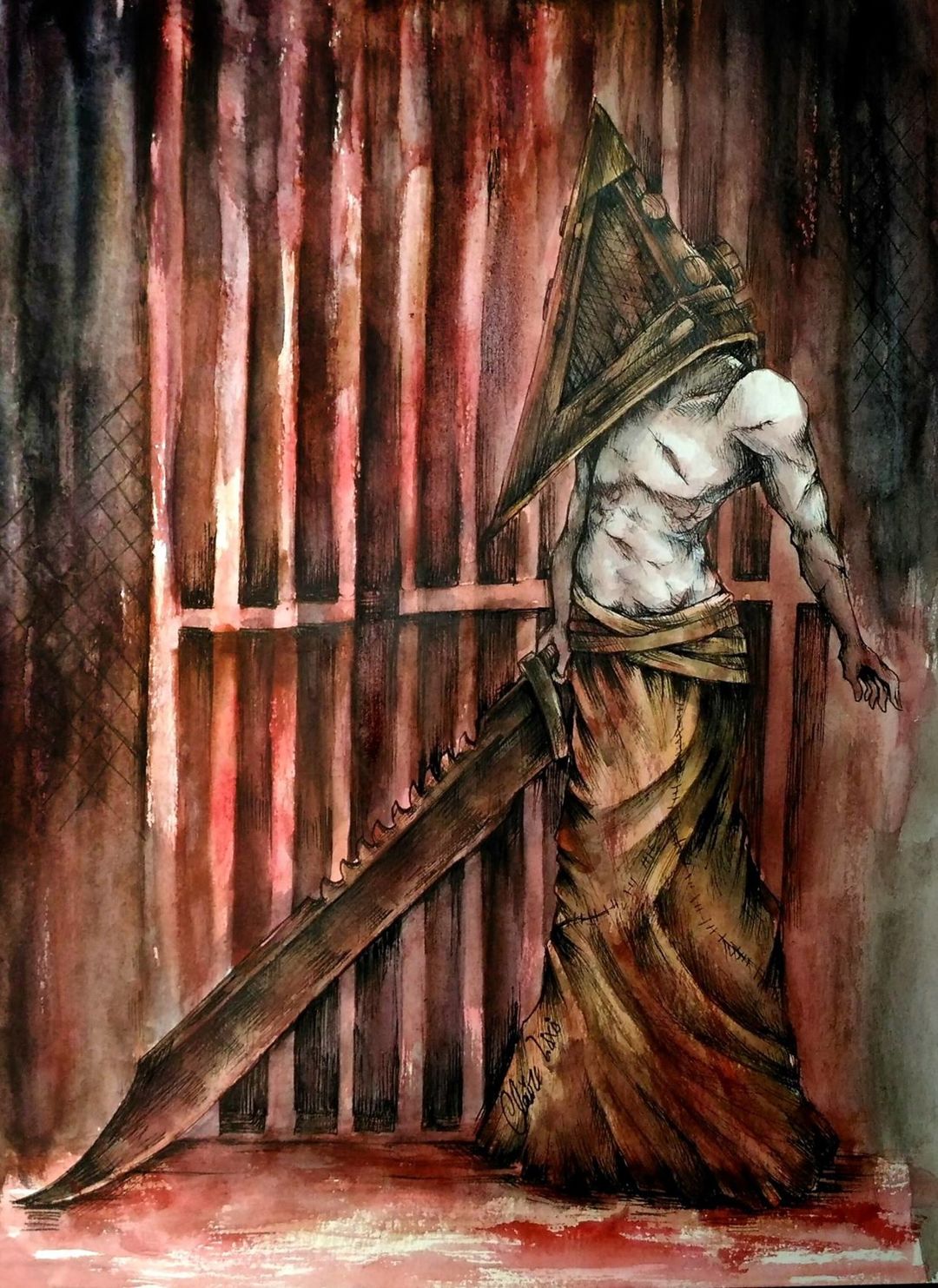 「手繪」「二創」Silent Hill - Pyramid Head - claire8783的創作 - 巴哈姆特