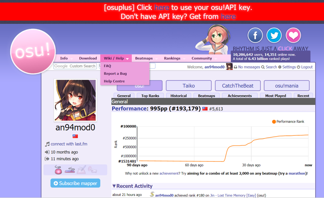 【情報】osuplus - 好用的網頁輔助插件 @osu! 哈啦板 - 巴哈姆特