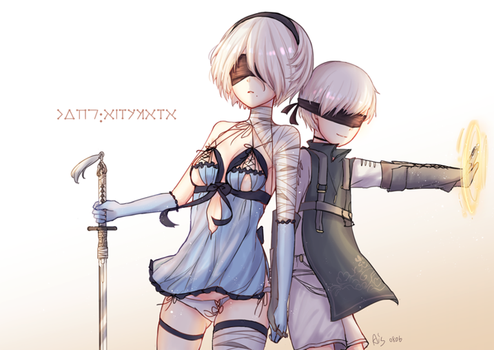 【NieR】8/9 2B9S 和A2泳裝 和劇透(?) - aishasa的創作 - 巴哈姆特