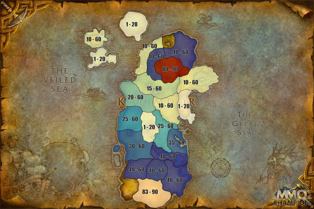 【情報】7.3.5 低階地圖動態等級分布圖 @WOW 魔獸世界 哈啦板 - 巴哈姆特