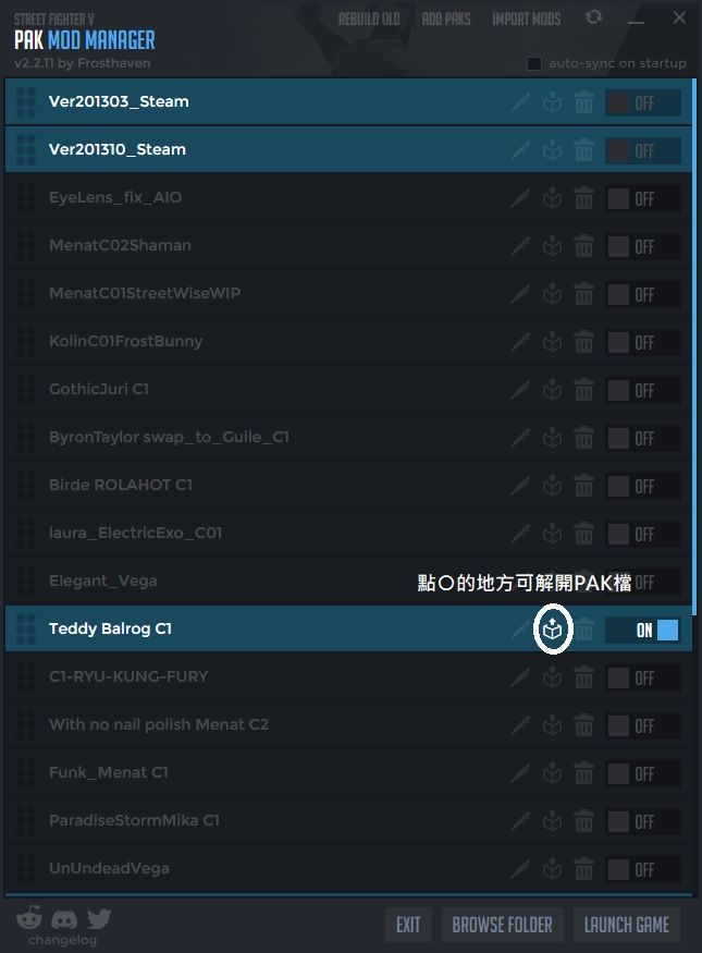 [SFV MOD]簡易教學使用2(modmanager) - bkglomr的創作 - 巴哈姆特