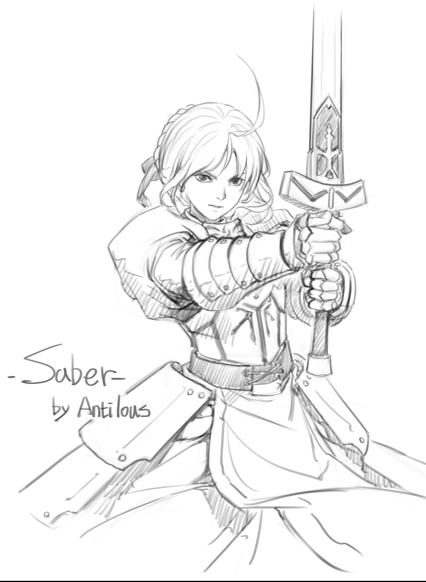 [達人專欄] fate saber Sketch - antilous的創作 - 巴哈姆特