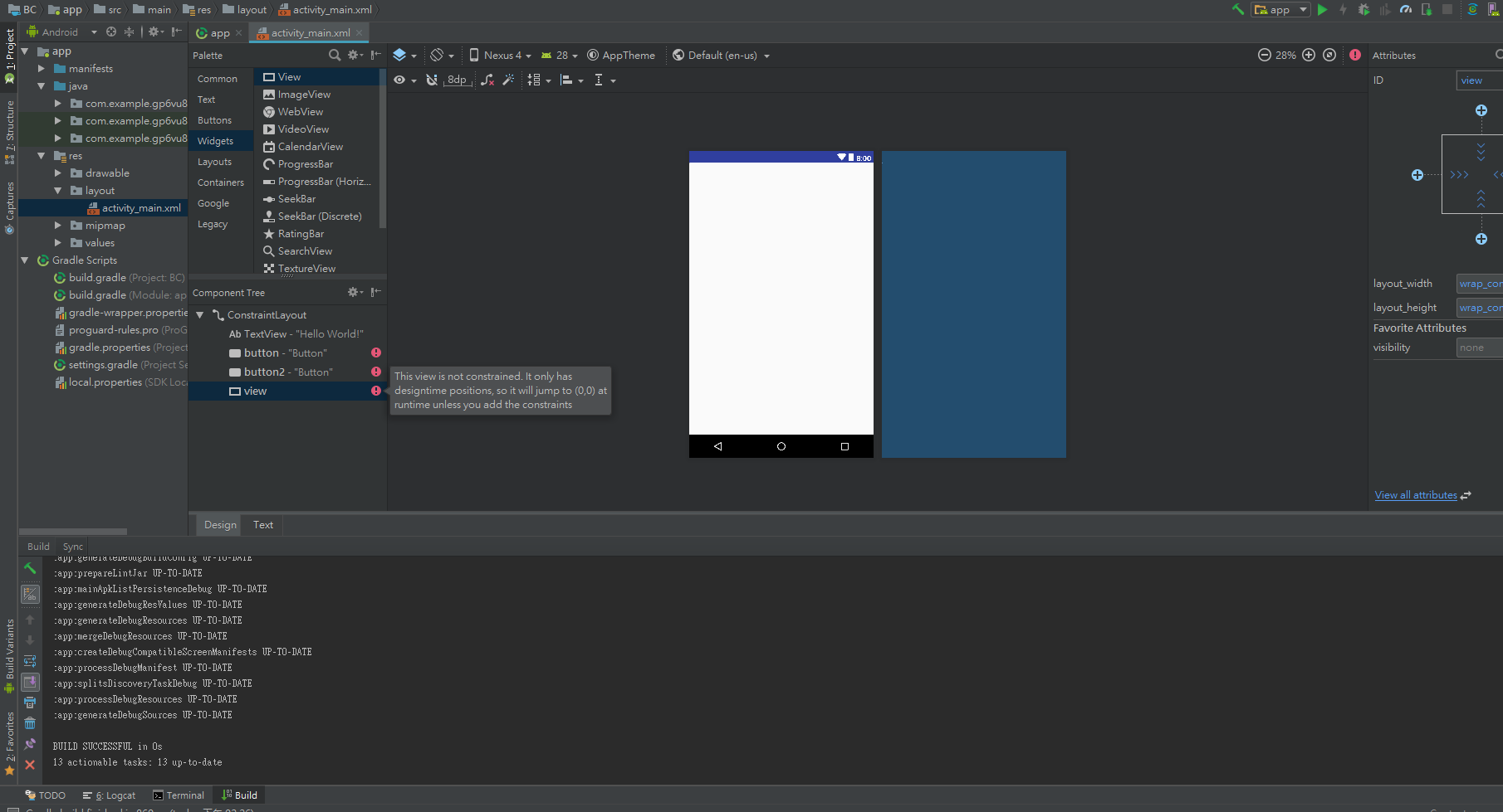Android Studio activity_main.xml 沒有畫面 - GJLMoTea的創作 - 巴哈姆特