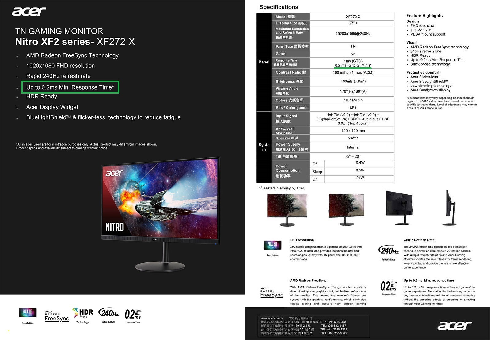 RE:【情報】0.3毫秒!! ACER XF252Q X / XF272 X 上市! 新一代 TN 面板 @電腦應用綜合討論 哈啦板 - 巴哈姆特
