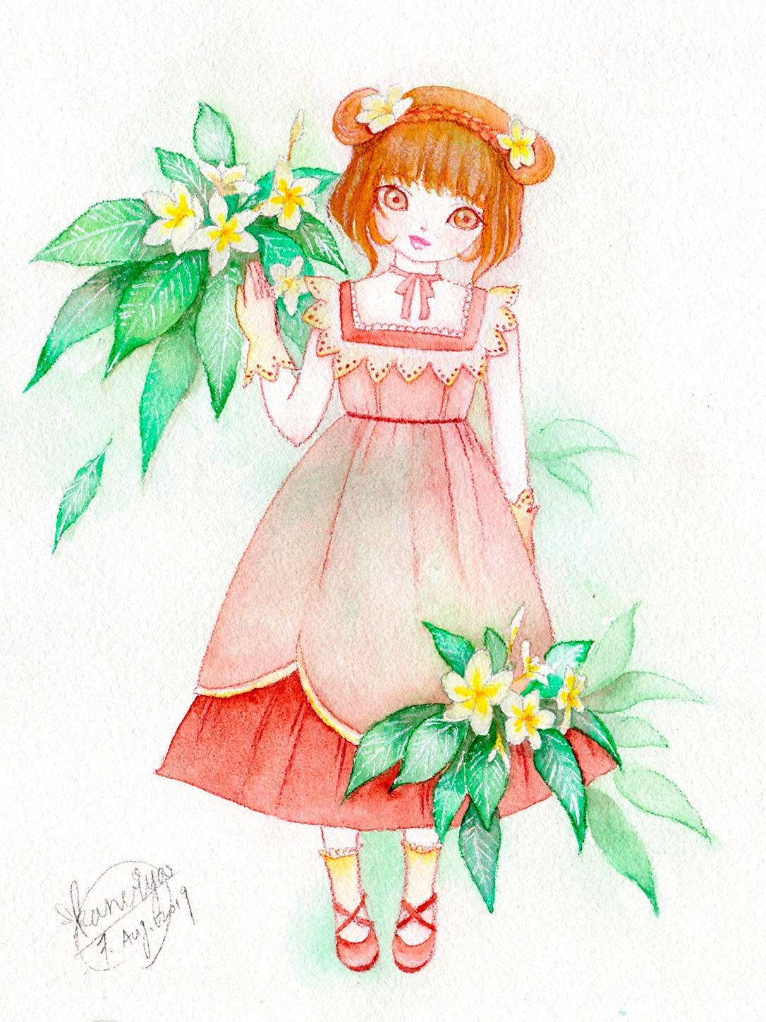 大地的精靈水彩系列--緬梔花 - kaneiya的創作 - 巴哈姆特