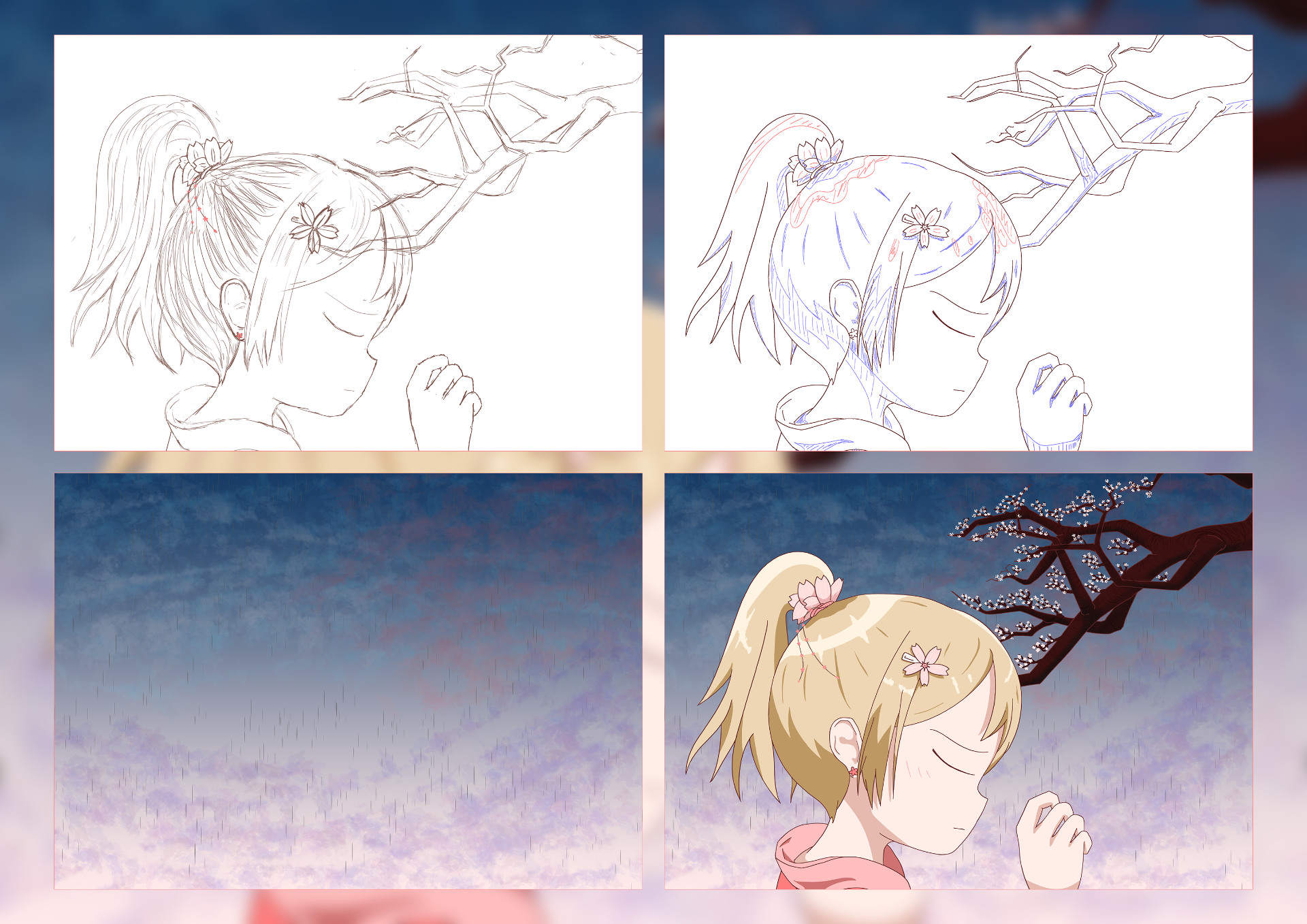 繪圖 櫻花樹下的少女 - amberlin1120的創作 - 巴哈姆特