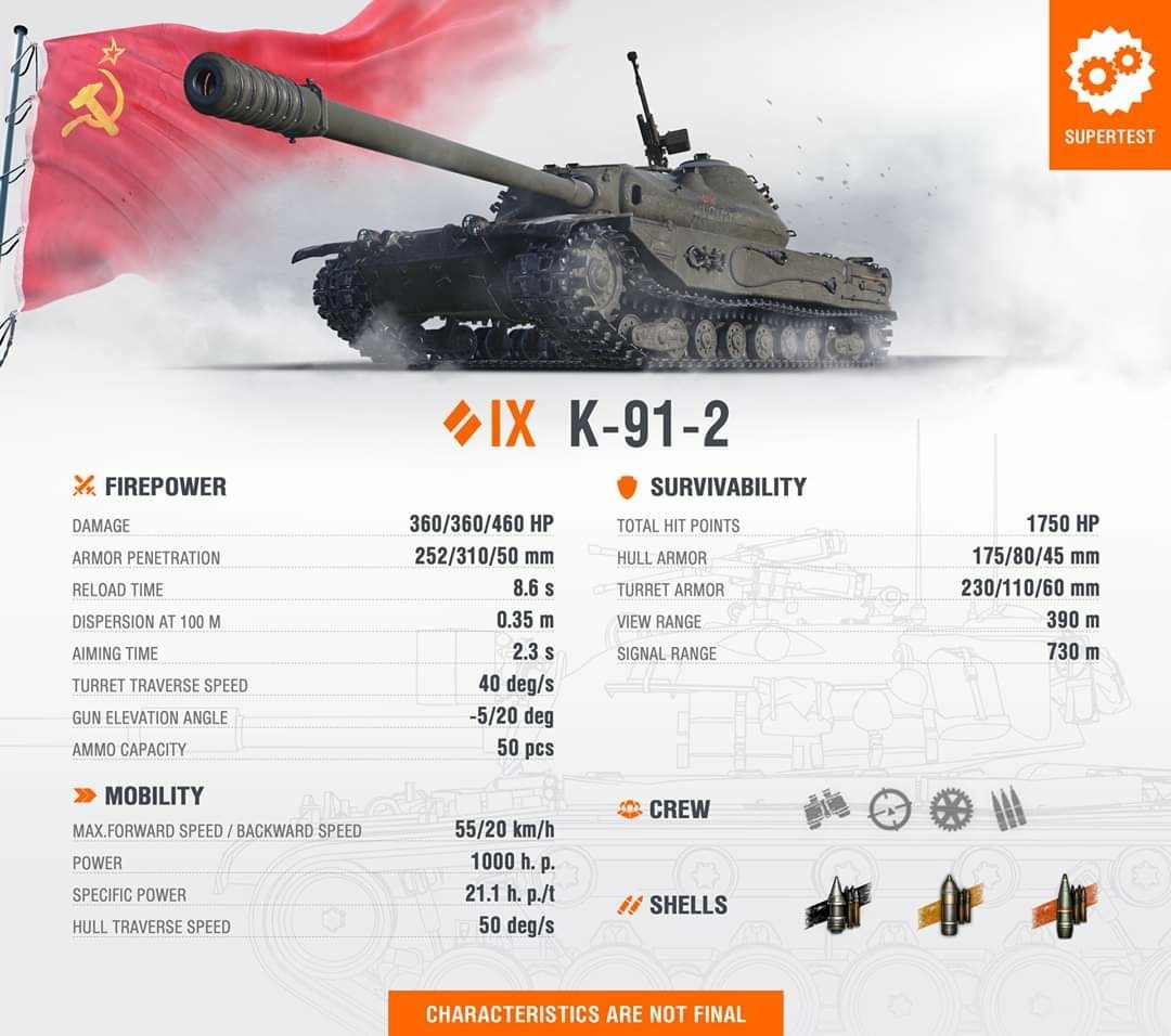 【情報】超測！蘇聯 IX 階中坦~ K-91-2！ @戰車世界 World of Tanks 哈啦板 - 巴哈姆特