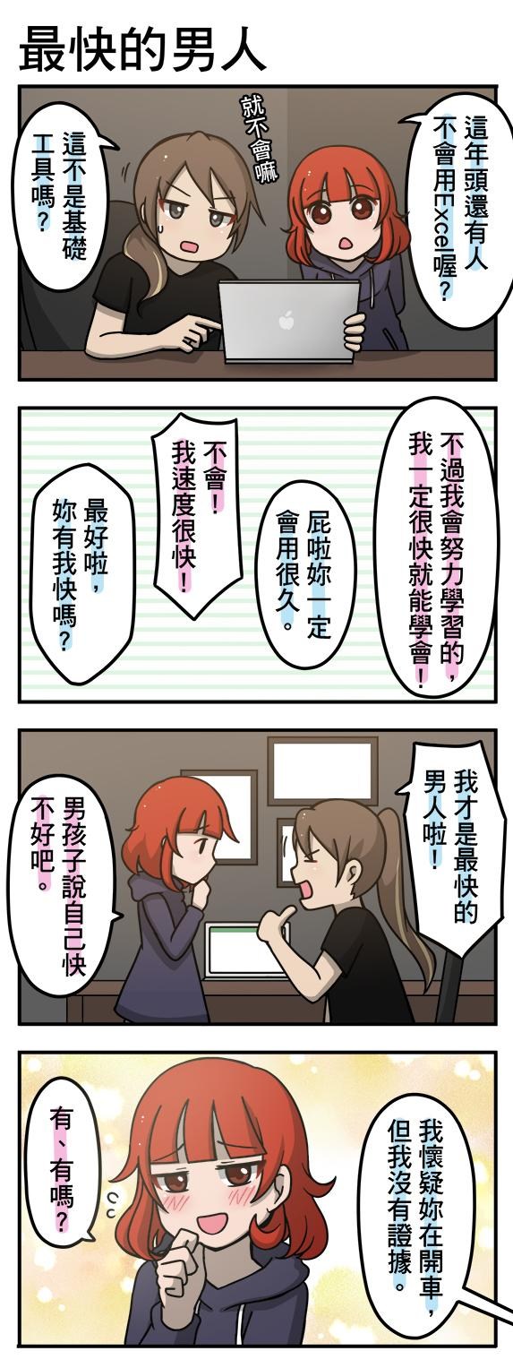 [達人專欄] 加倍，加倍蠢！四格日常 243.最快的男人 - jye830518的創作 - 巴哈姆特
