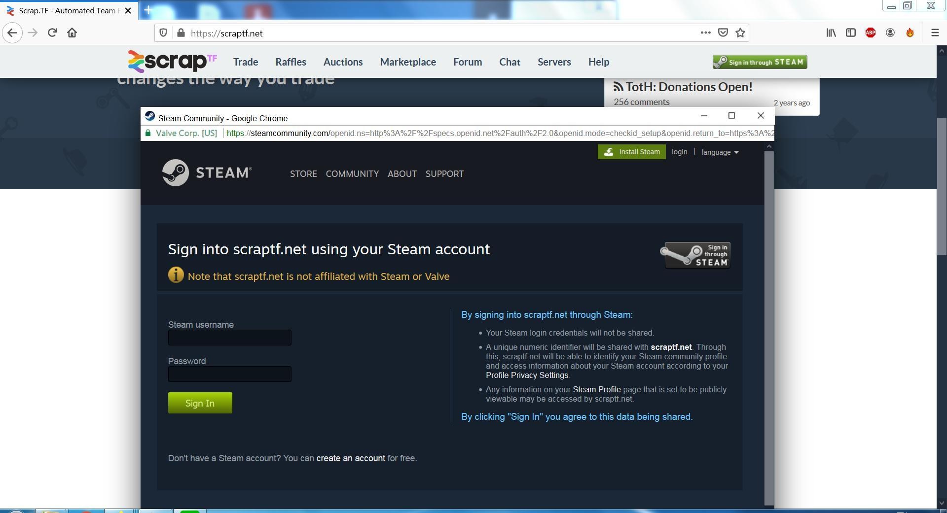 【問題】Scraptf問題(應該算釣魚網站警示 @戰慄時空 哈啦板 - 巴哈姆特