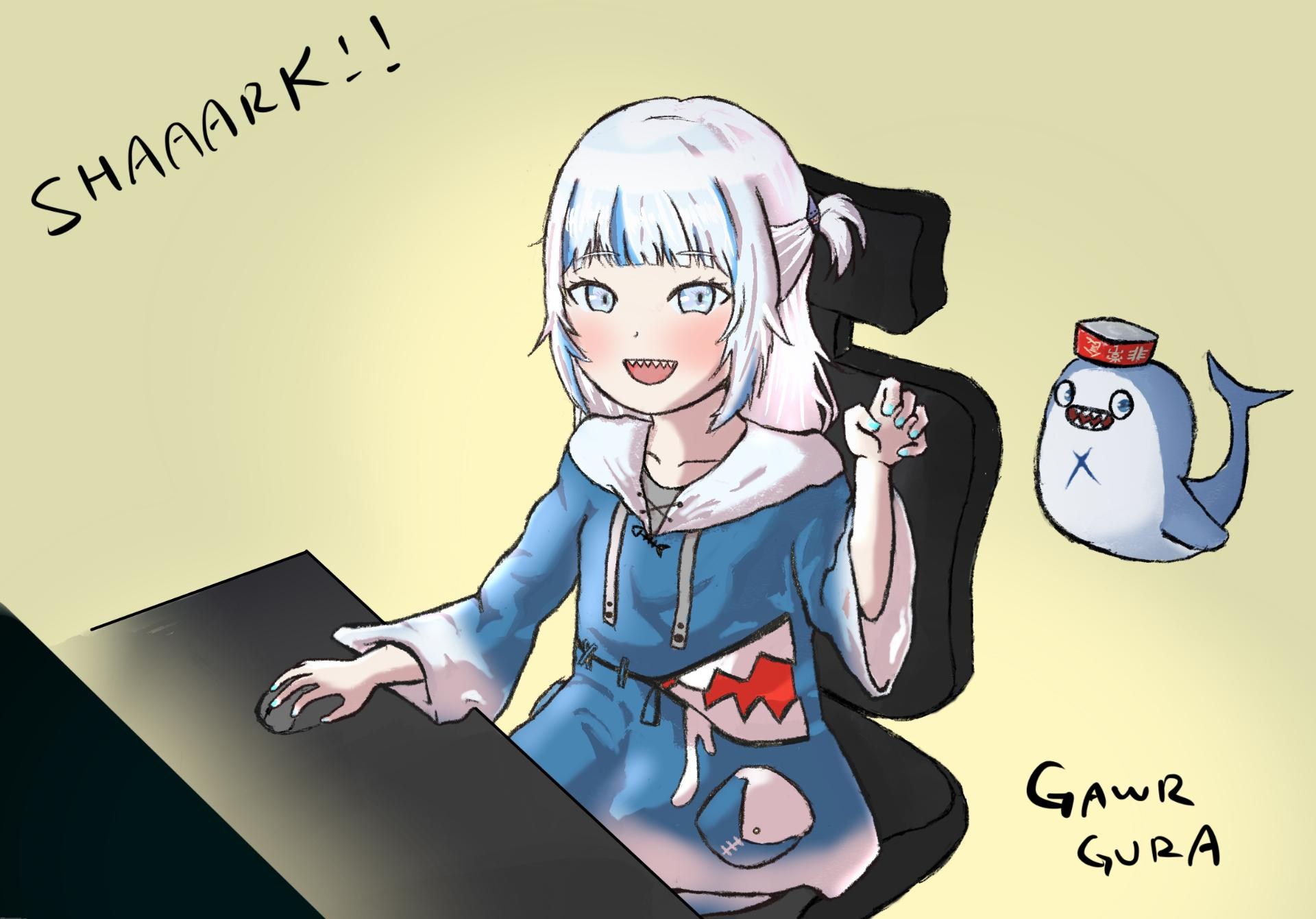 【繪圖】Gawr Gura @虛擬 Youtuber（Vtuber） 哈啦板 - 巴哈姆特