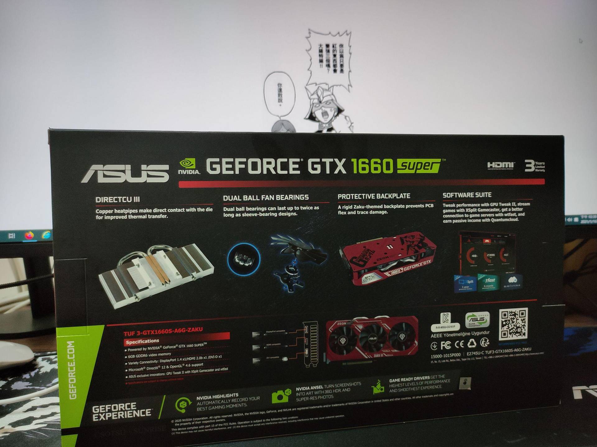 【心得】紅色沒角沒三倍速 ASUS GTX1660 Super ZAKU 聯名款開箱 @電腦應用綜合討論 哈啦板 - 巴哈姆特