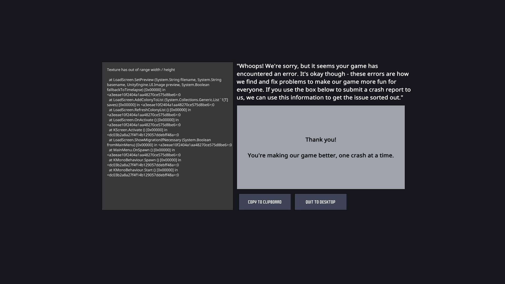【問題】遊戲崩潰!!有人能解決嗎?? @Oxygen Not Included 哈啦板 - 巴哈姆特