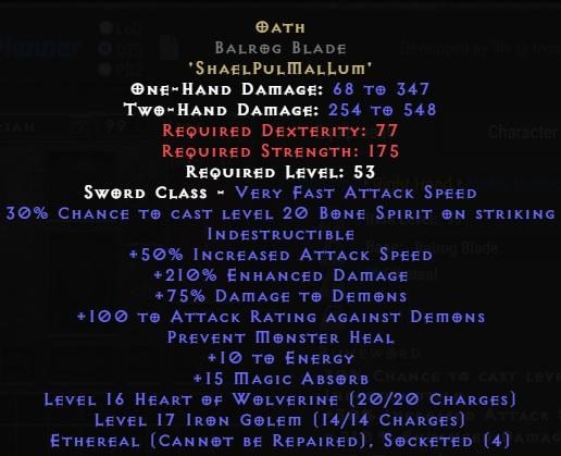 【情報】D2R 新符文組 Unbending Will 6S刀劍 (堅定意志) @暗黑破壞神 哈啦板 - 巴哈姆特