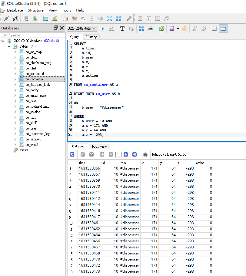 【心得】【CoreProtect】[SpigotMC] (進階篇) 如何直接存取資料 @Minecraft 我的世界（當個創世神） 哈啦板 ...