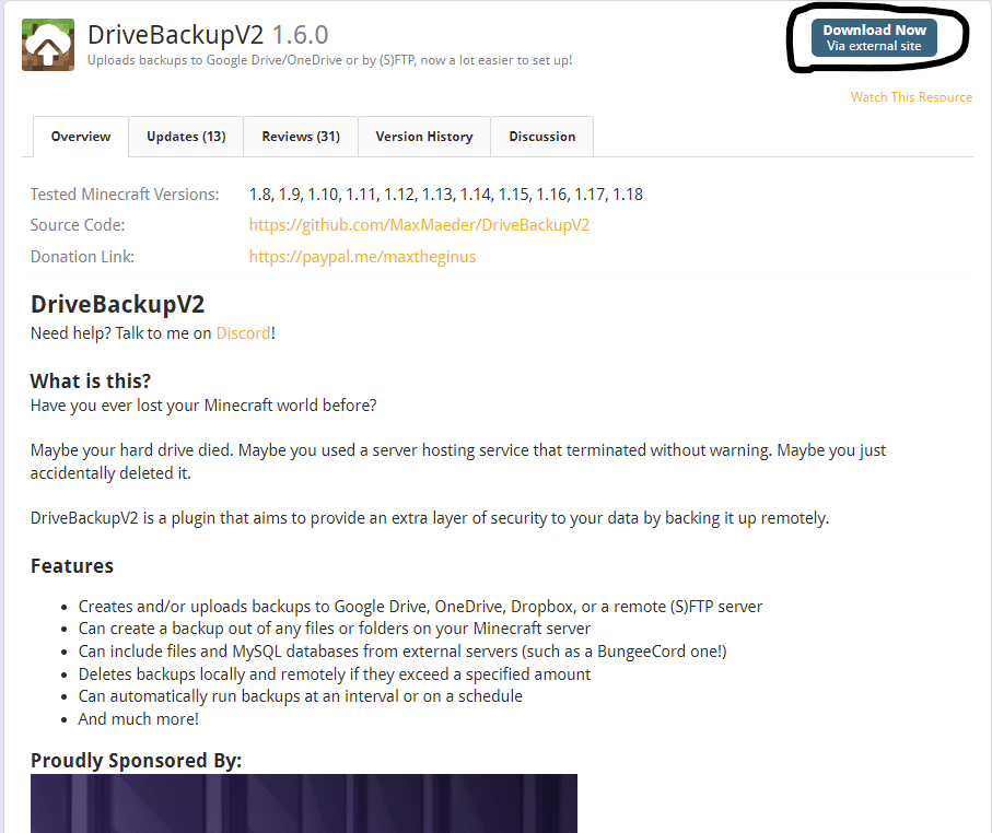 【插件轉載】DriveBackUpV2 | Java版伺服器雲端備份 @Minecraft 我的世界（當個創世神） 哈啦板 - 巴哈姆特