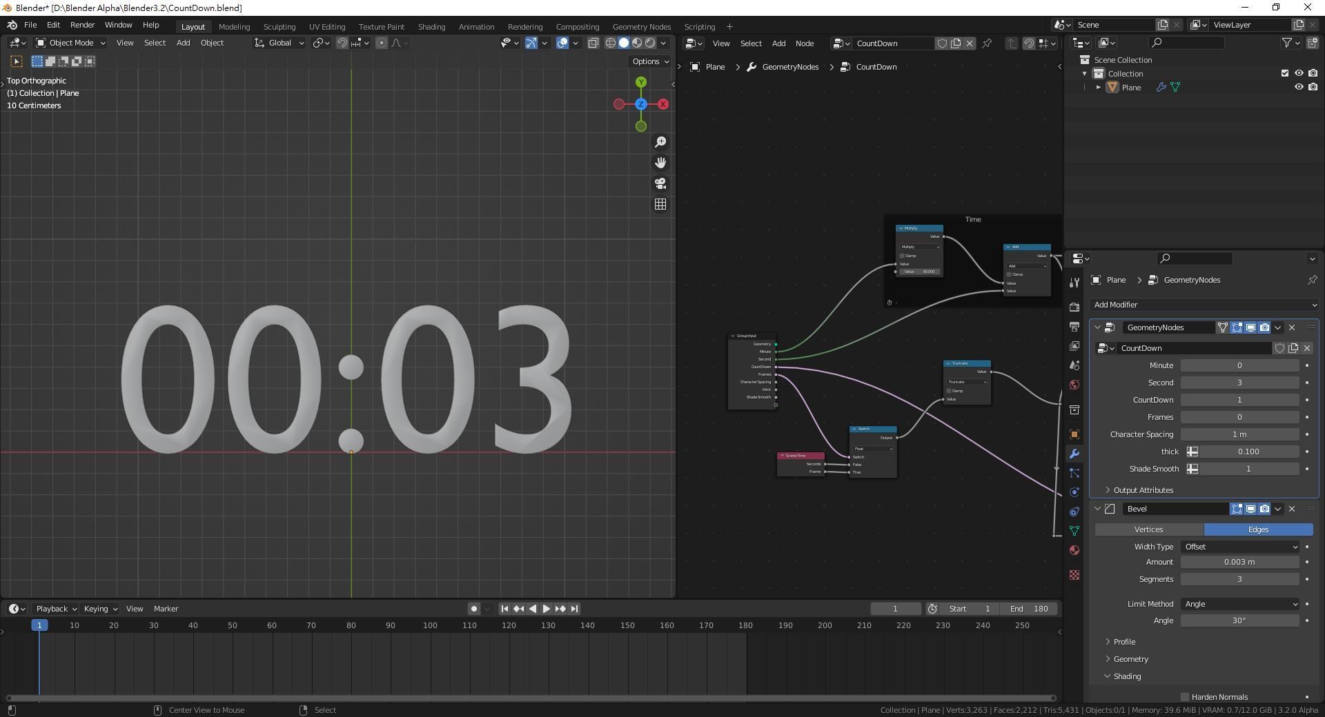 練習Blender Geometry Node 做倒數計時器 - jane850201的創作 - 巴哈姆特