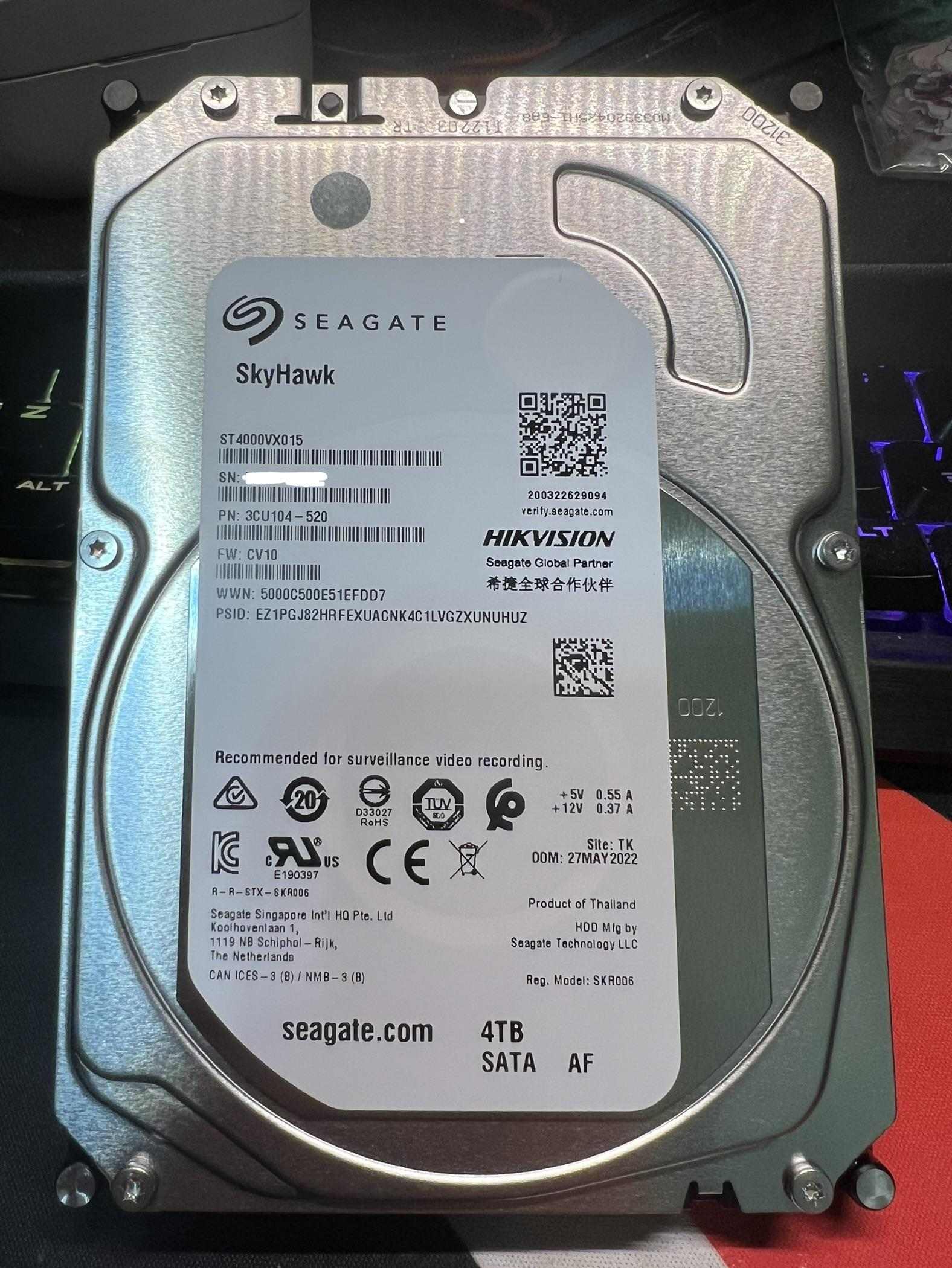 【心得】【心得】希捷 監控鷹 Seagate SkyHawk 4TB CMR 監控硬碟 (ST4000VX015/ST4000VX016 ...