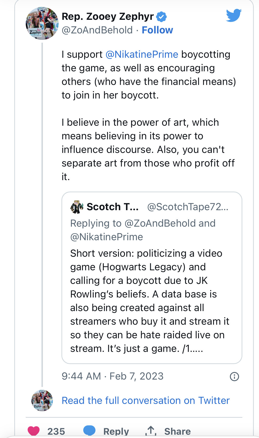 【情報】LGBTQ實況主發起《霍格華茲的傳承》抵制行動，稱玩遊戲就是支持JK羅琳 @PS5 / PlayStation5 哈啦板 - 巴哈姆特