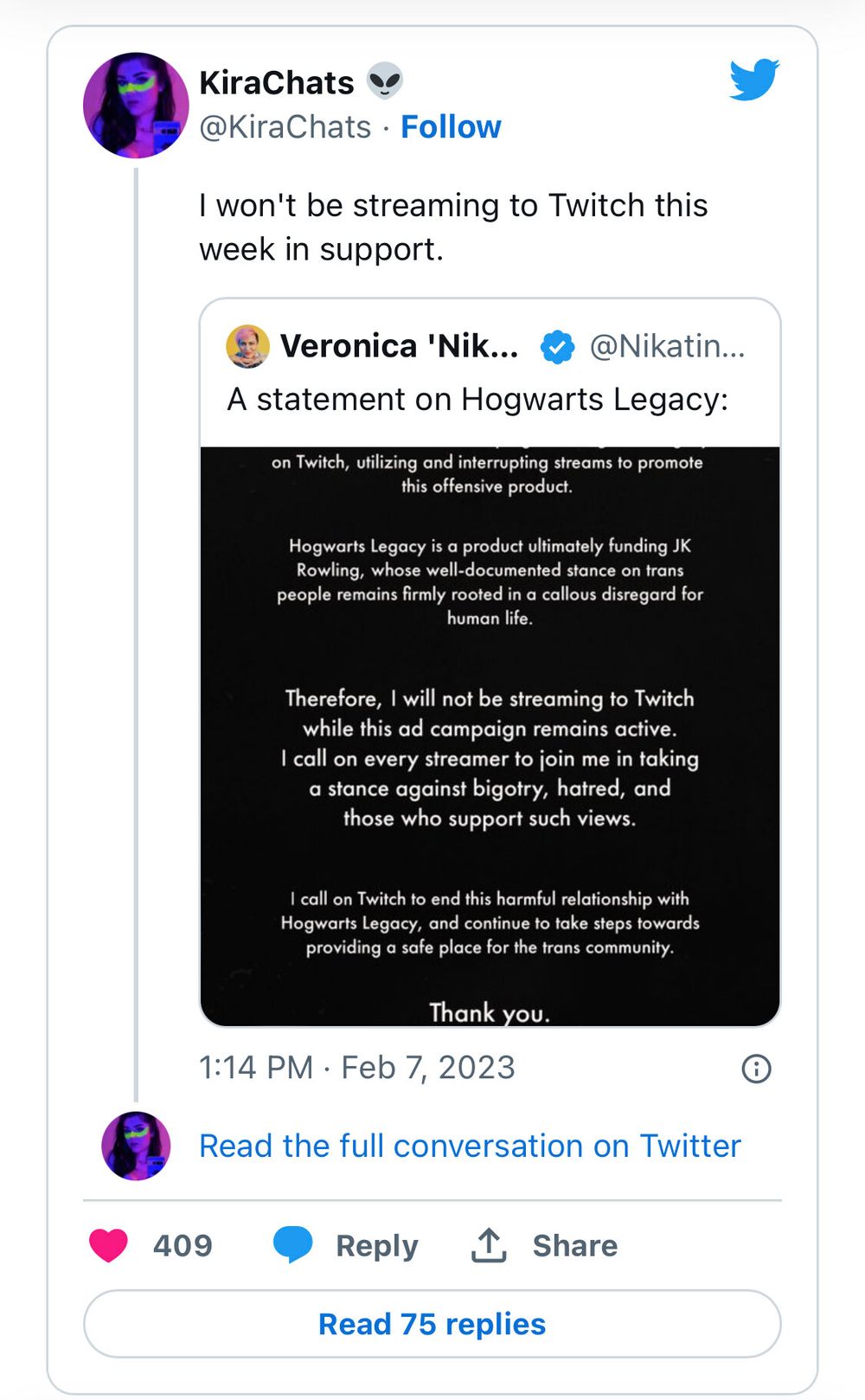 【情報】LGBTQ實況主發起《霍格華茲的傳承》抵制行動，稱玩遊戲就是支持JK羅琳 @PS5 / PlayStation5 哈啦板 - 巴哈姆特