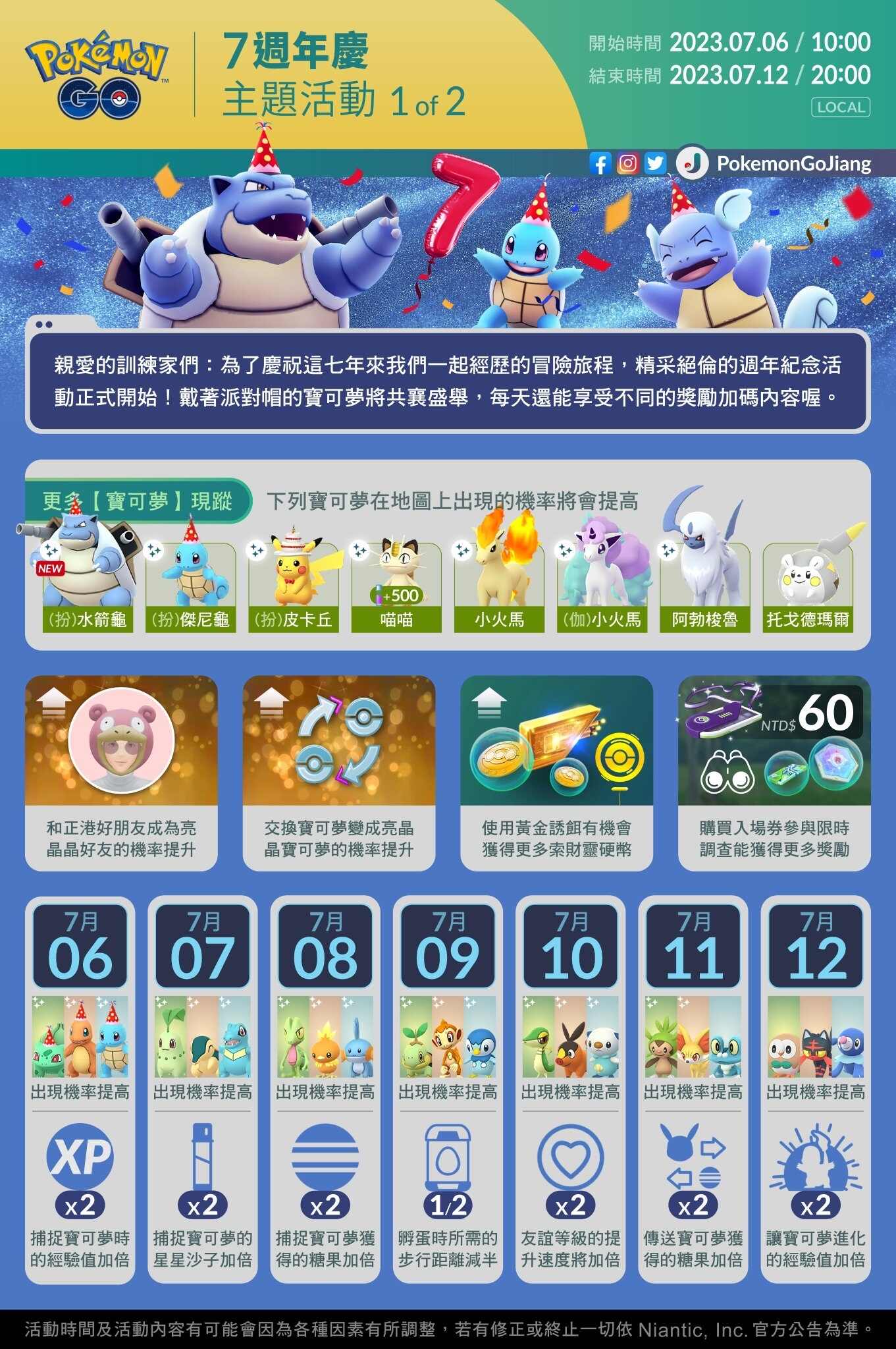 【情報】7週年紀念派對活動 @Pokemon GO 哈啦板 - 巴哈姆特