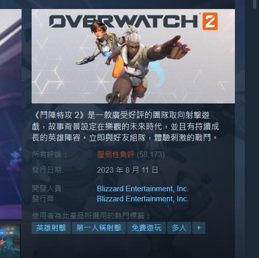 暴雪遊戲 鬥陣特攻2 上線STEAM第一天兩萬壓倒性負評 - plokplok2的創作 - 巴哈姆特