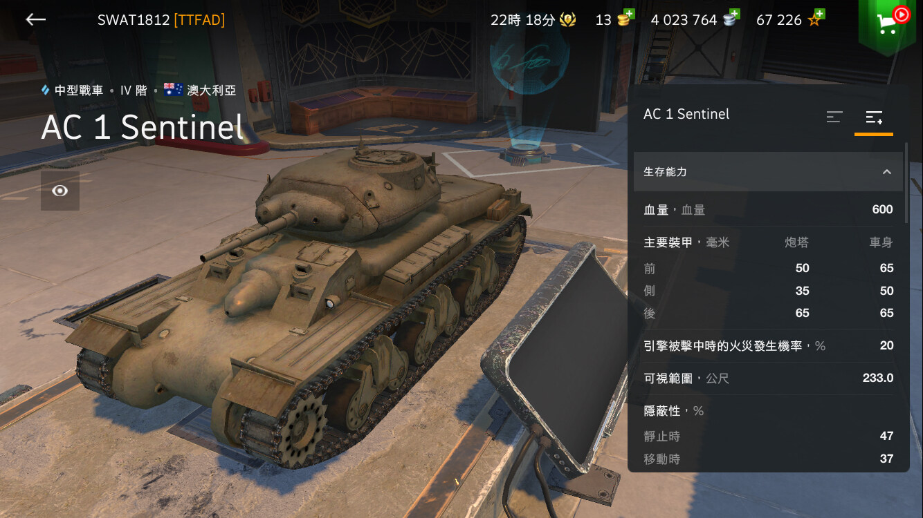 【問題】請問大家覺得AC 1 Sentinel這台車好用嗎？ @戰車世界：閃擊戰 哈啦板 - 巴哈姆特