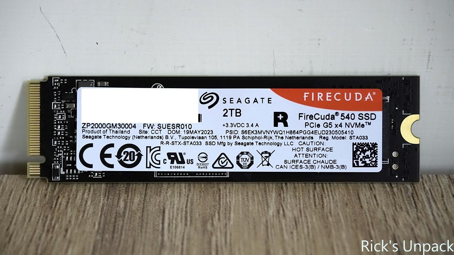 【心得】【開箱】Gen5 SSD初體驗｜SEAGATE FIRECUDA 540 PCIE Gen5 SSD 2TB @電腦應用綜合討論 哈啦 ...