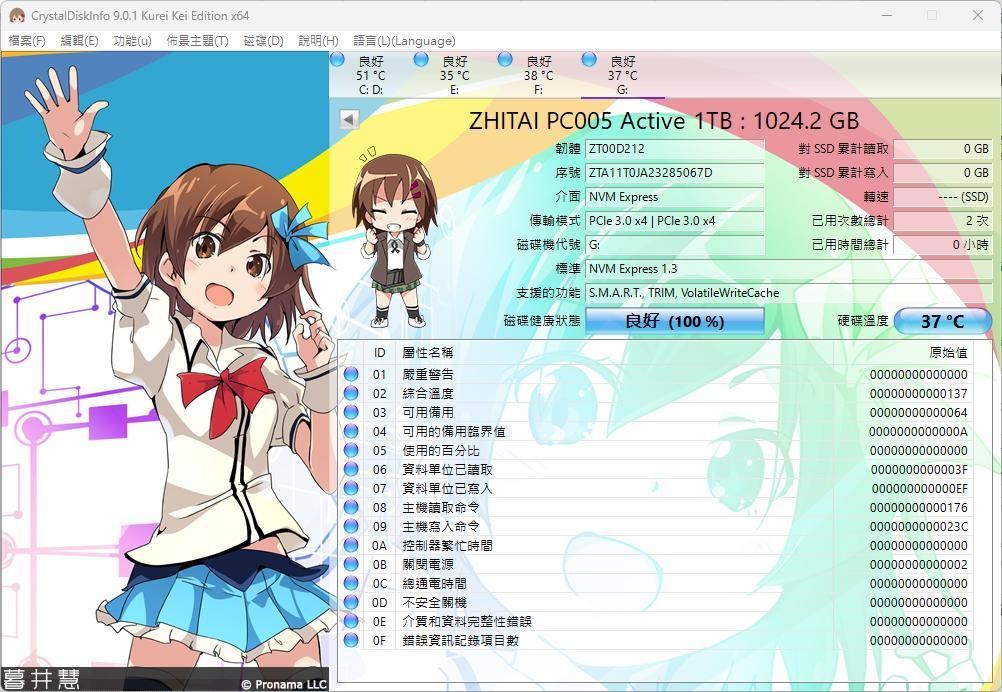 【心得】中國長江存儲致態ZHITAI PC005 Active 1TB SSD開箱 @電腦應用綜合討論 哈啦板 - 巴哈姆特