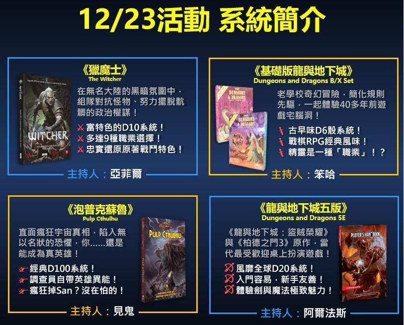 【情報】12/23 TRPG在新竹 線下實體推廣活動 @桌上角色扮演遊戲(TRPG)討論 哈啦板 - 巴哈姆特