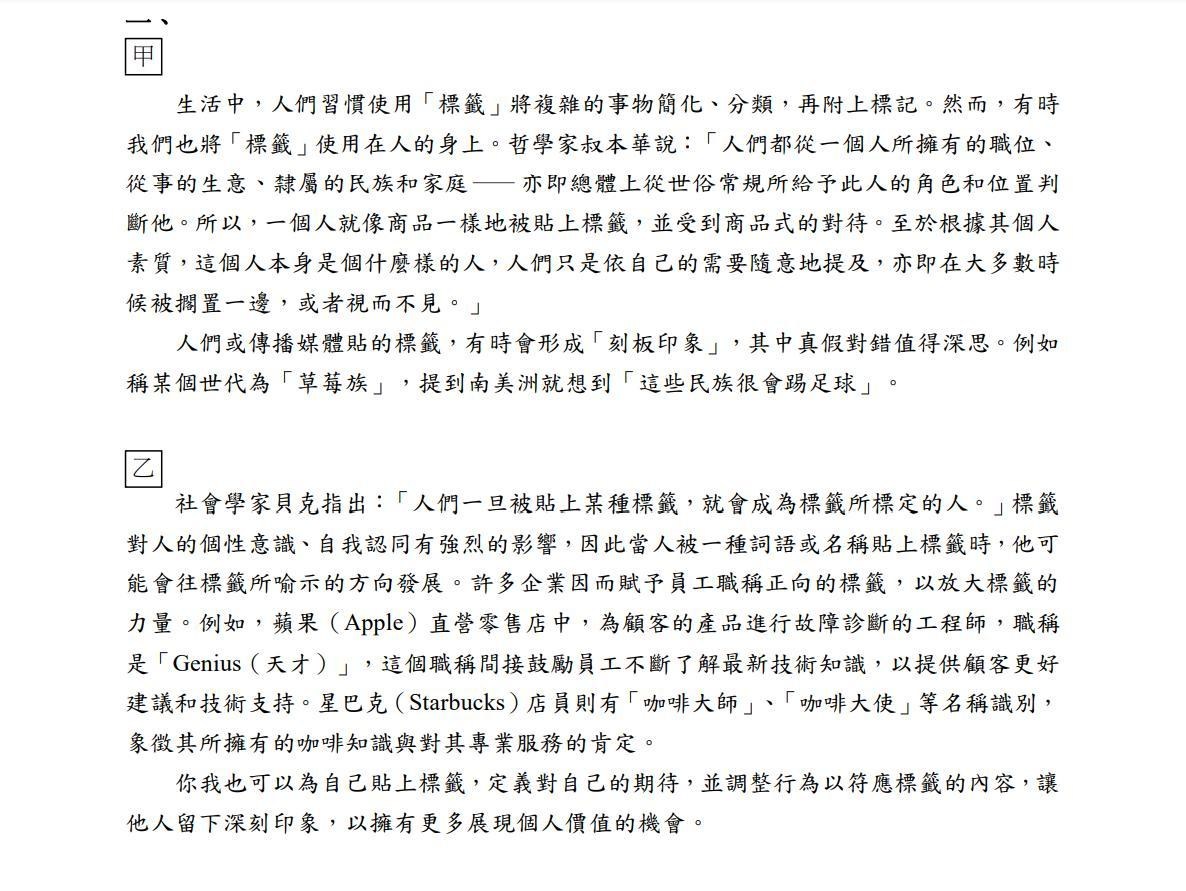 [達人專欄] 【學術心得】聊聊113學年度學測國文寫作第一大題 - sawano9029的創作 - 巴哈姆特