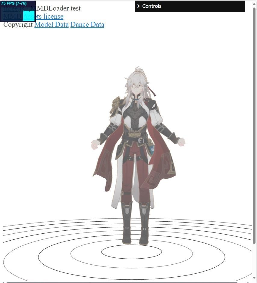 2/20實況產出,three.js載入MMD模型與舞步嘗試成功(也就是在讓MMD模型在網頁上動作) - y541258的創作 - 巴哈姆特