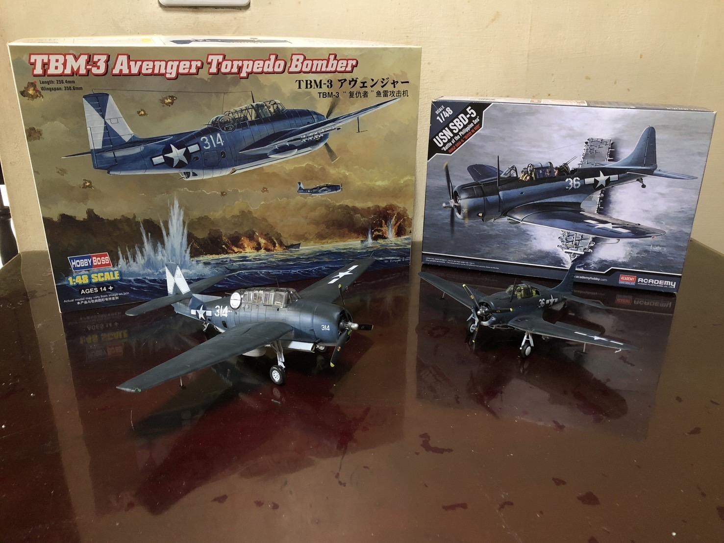 【作品分享】Academy SBD-5 "Battle of the Philippine Sea" & HOBBY BOSS TBM-3 ...