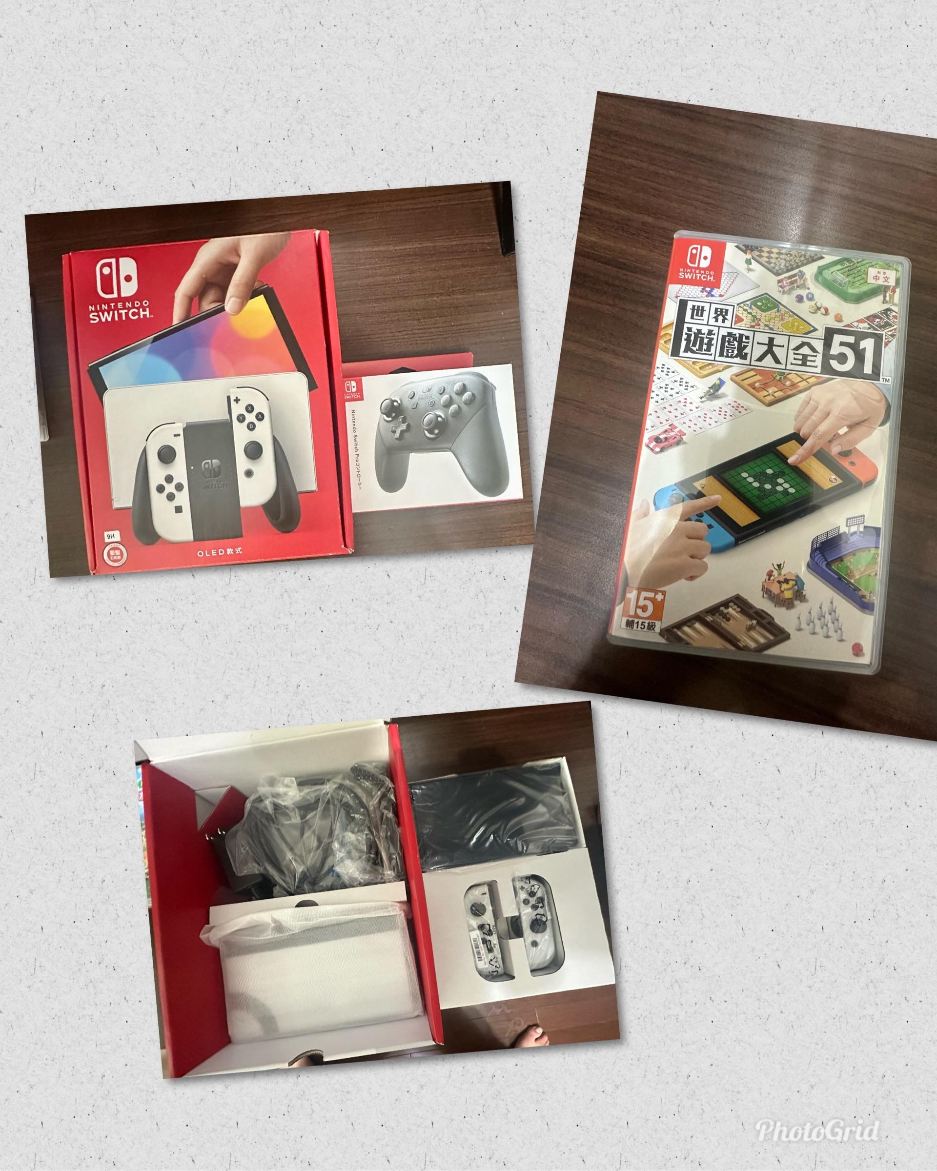 【售】 白色OLED switch主機+NS switch pro手把含充電線+NS世界遊戲大全中文 @ACG二手交易板 哈啦板 - 巴哈姆特