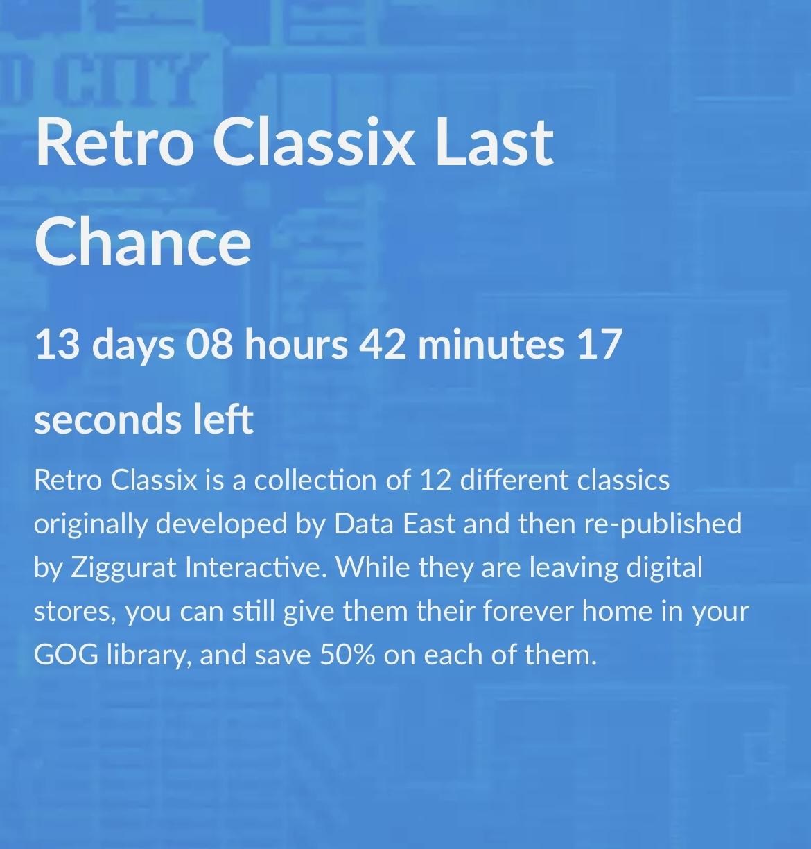 【情報】Data East 的復古系列「Retro Classix」系列可能會在2024年5月下架 @Steam 綜合討論板 哈啦板 - 巴哈姆特