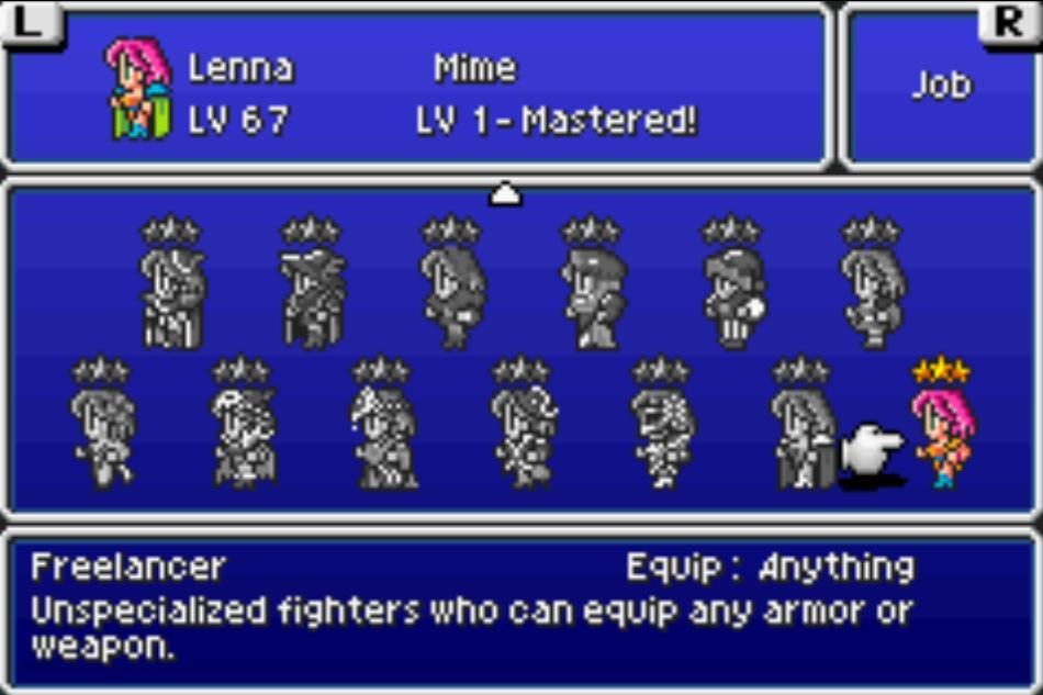 【心得】FF5 職業/技能修練方向及部份技能解說/比較(萬字文,PR/iOS舊版/GBA通用) @FF 最終幻想 系列（太空戰士） 哈啦板 - 巴哈姆特