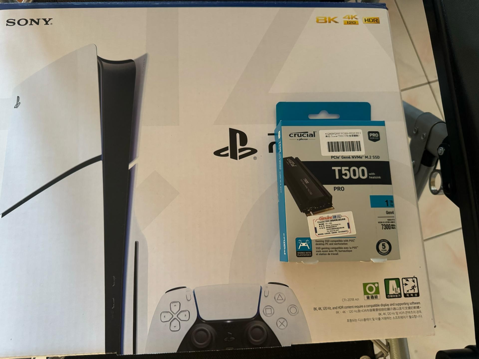 【出售】 PS5 Slim 光碟版+ Micron 美光 Crucial T500 1TB 售13850 @ACG二手交易板 哈啦板 - 巴哈姆特