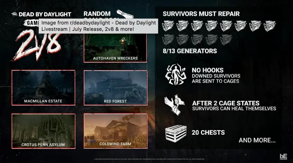 【情報】【DBD小新聞】2v8模式要上線了！通行證是最好看的一次！？總結開發者直播的所有事！ @Dead by Daylight（黎明死線 ...