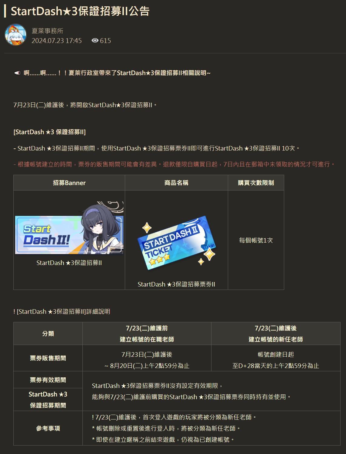 【情報】提醒: StartDash★3保證招募II "沒有" 招募點數 PS 學生保證招募卷有 @蔚藍檔案 哈啦板 - 巴哈姆特